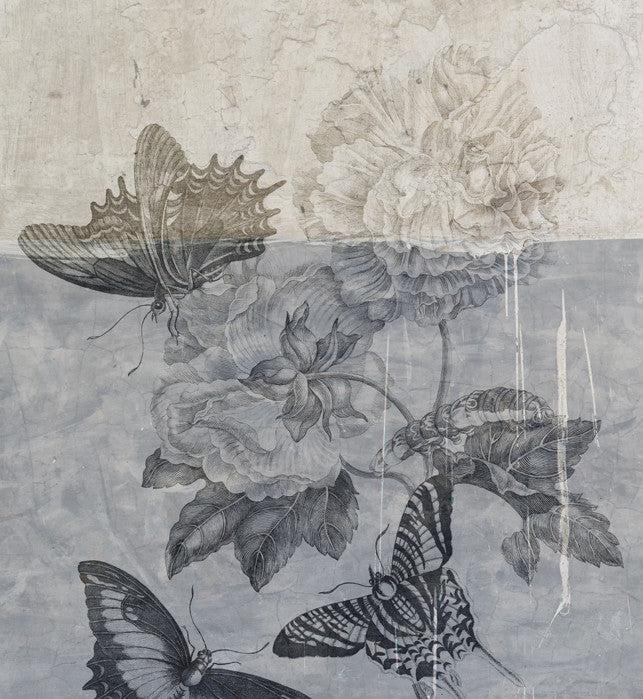 Wallpaper - Botanical Graffiti - Blue Butterfly Day